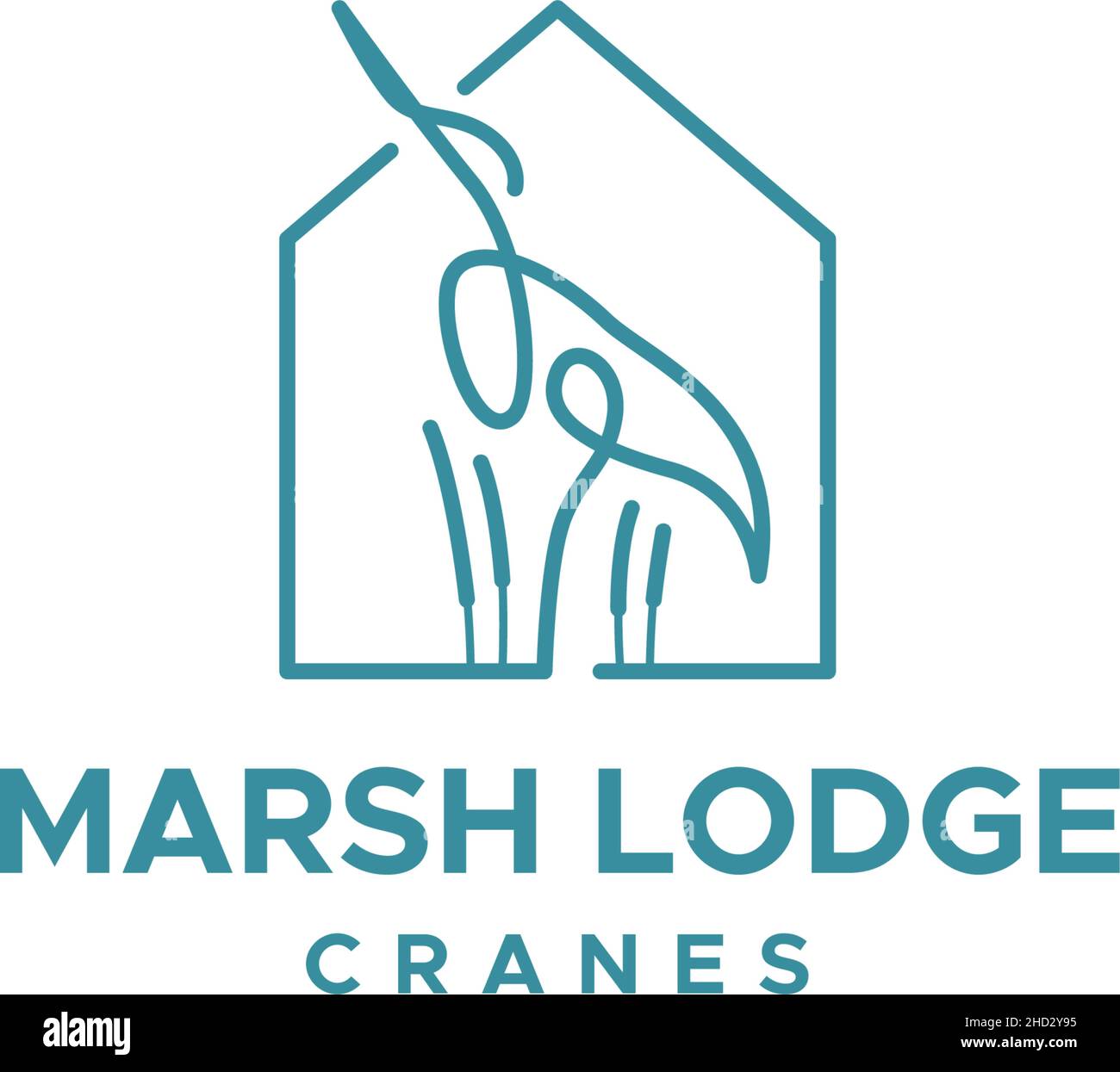 Flat letter mark MARSH LODGE CRANES logo design Stock Vector Image ...
