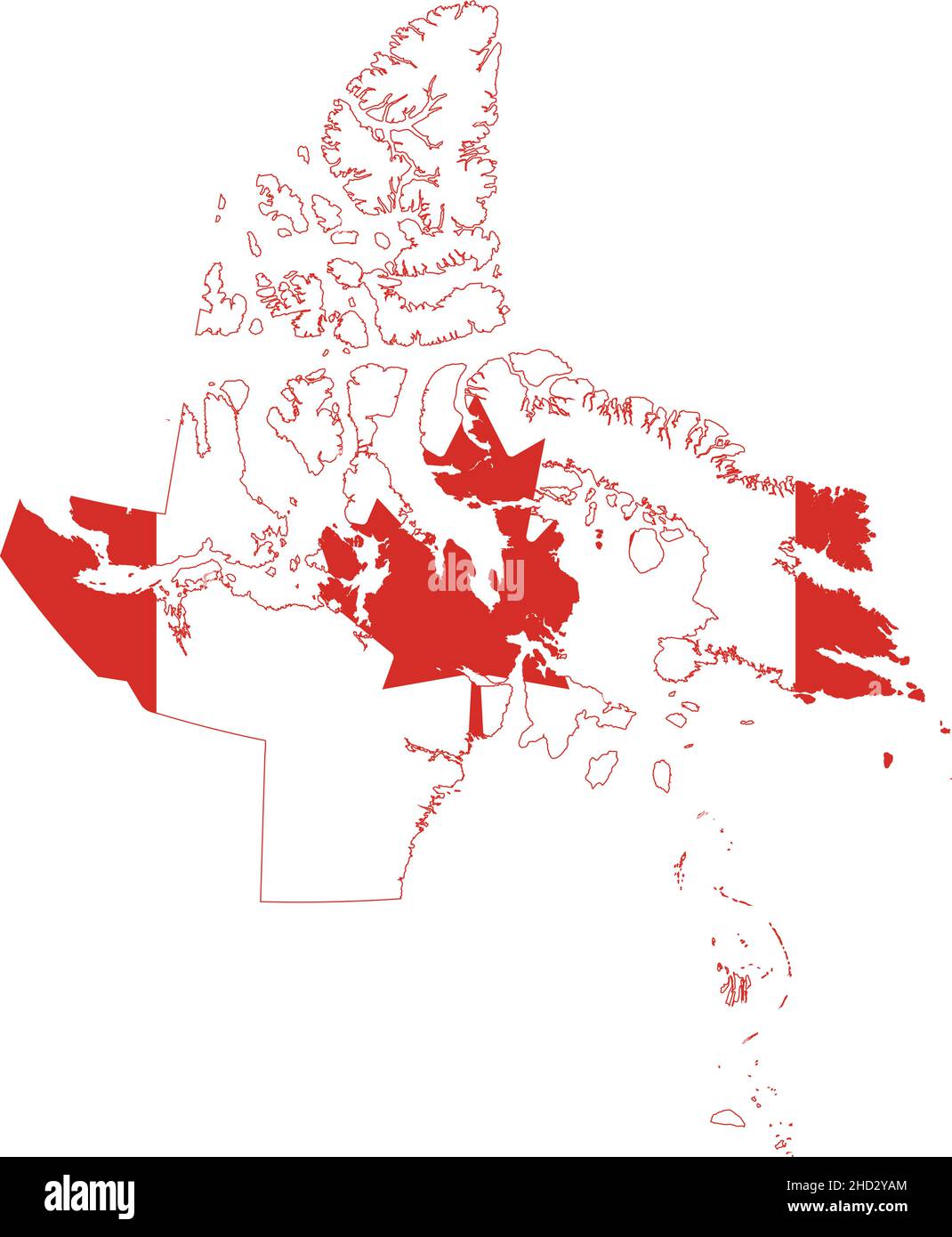 Flat vector administrative flag map of the Canadian territory of ...