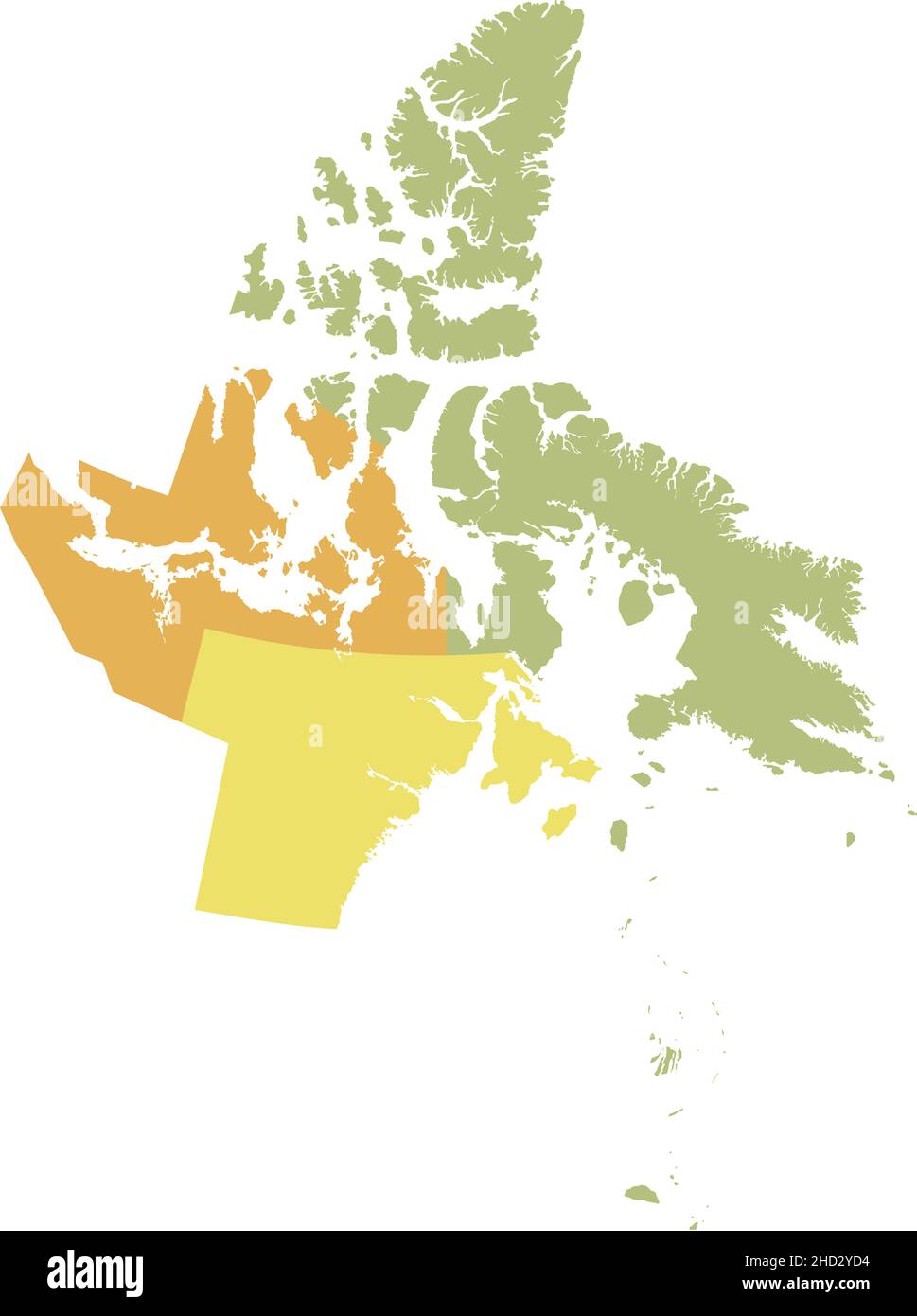 Pastel flat blank vector administrative map of the Canadian territory ...