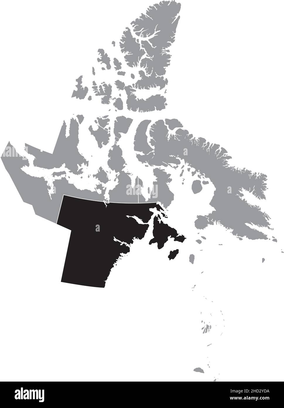 Black flat blank highlighted location map of the KIVALLIQ-KEEWATIN ...