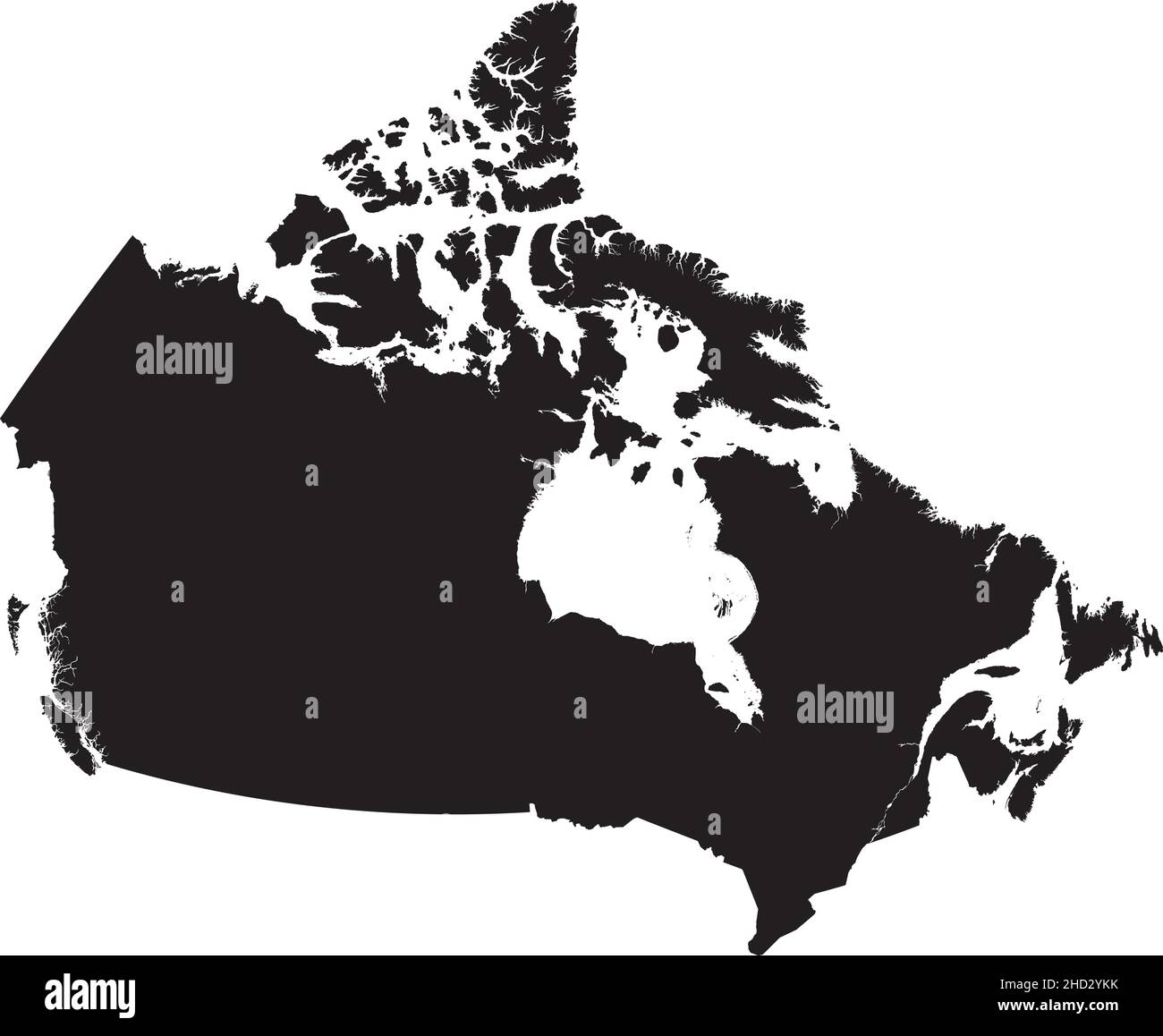 Simple blank black vector administrative map of CANADA Stock Vector ...