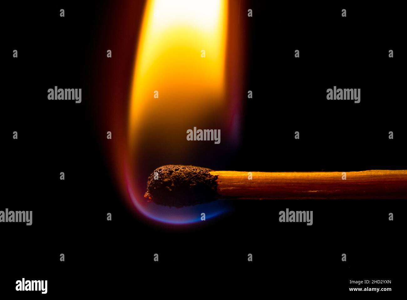 Fire on a match Stock Photo - Alamy