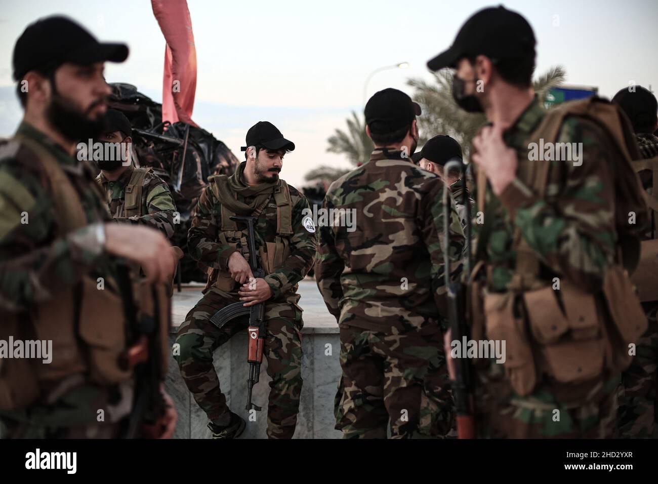 Baghdad, Iraq. 02nd Jan, 2022. Members of the Iraqi predominantly Shia ...