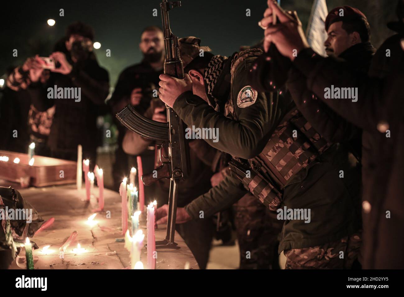 Baghdad, Iraq. 02nd Jan, 2022. A member of the Iraqi predominantly Shia ...