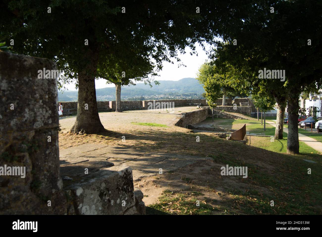 Trees and a view of a garden in the historic village of Valença do ...