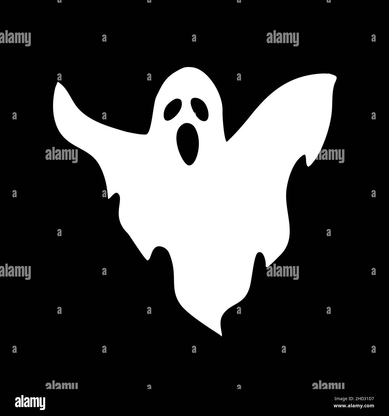 Scary, dreadful, frightening and scary spook and ghost in white sheets ...