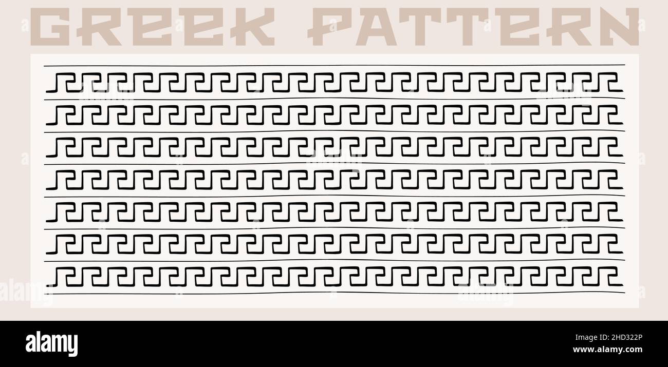 Ancient Greek key seamless pattern on vintage background Stock Vector ...