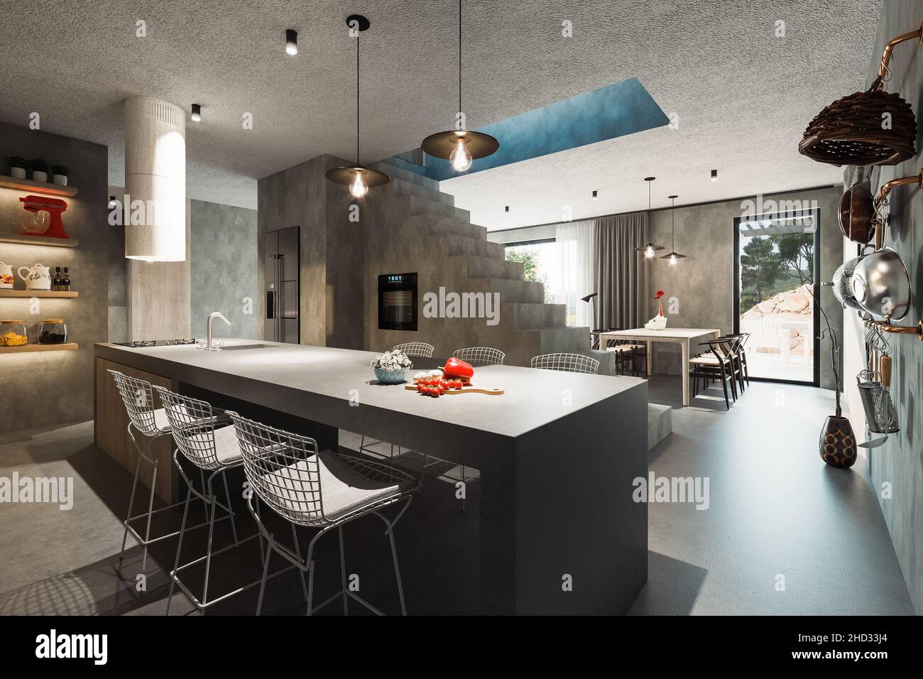 Open Kitchen Design Rendering