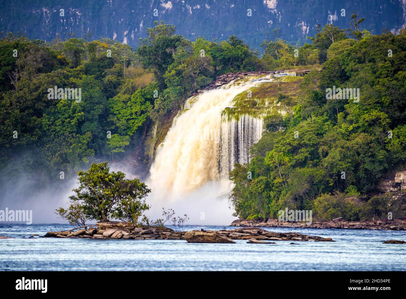 Scenic waterfalls from Carrao river in Canaima national Park Venezuela ...