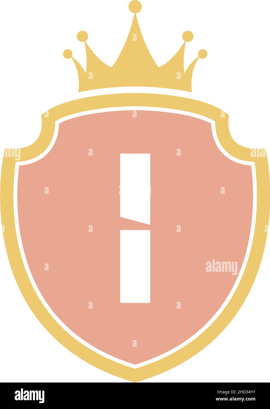 Letter I with shield icon logo design illustration vector Stock Vector ...