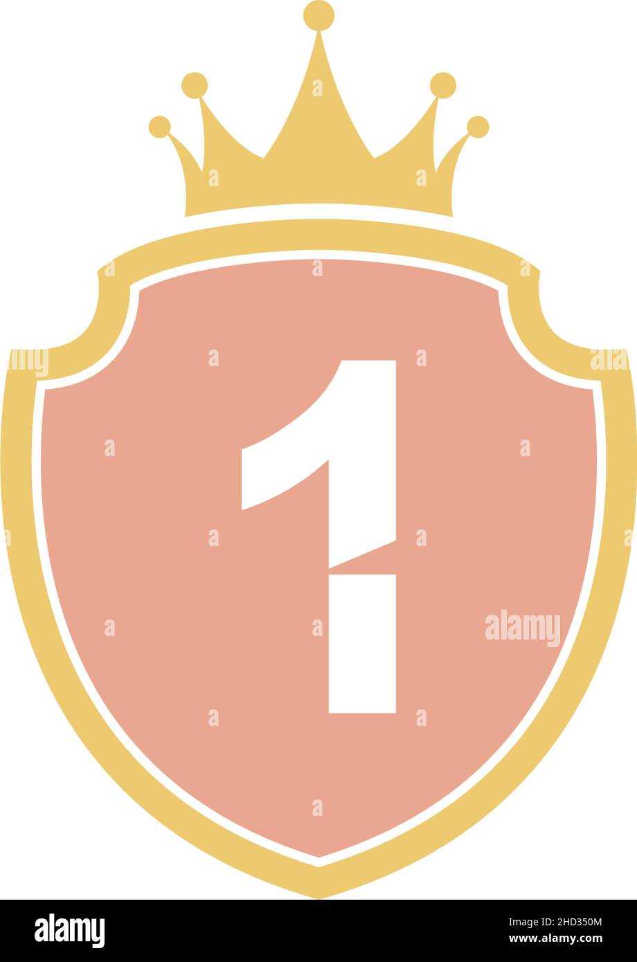 Number 1 with shield icon logo design illustration vector Stock Vector ...