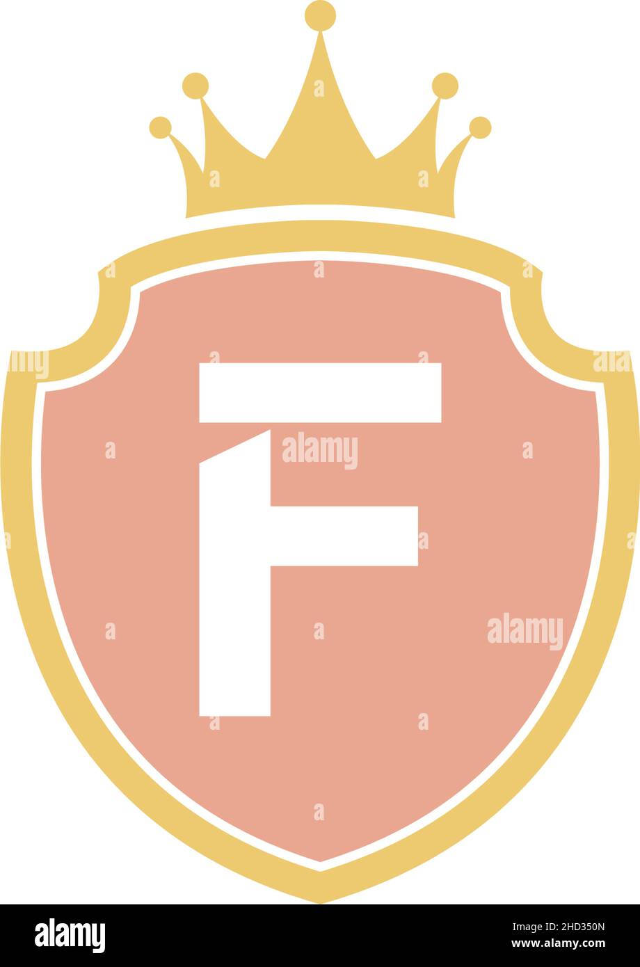 Letter F with shield icon logo design illustration vector Stock Vector ...