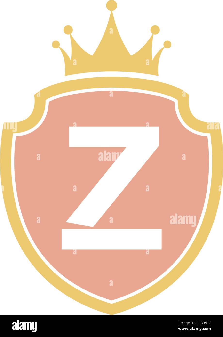 Letter Z with shield icon logo design illustration vector Stock Vector ...