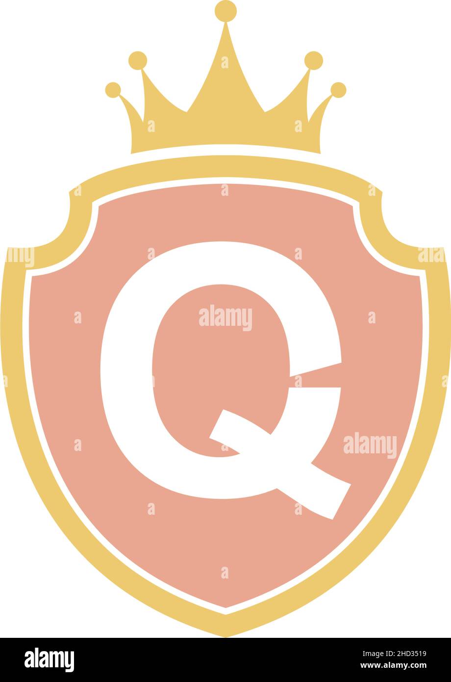 Letter Q with shield icon logo design illustration vector Stock Vector ...