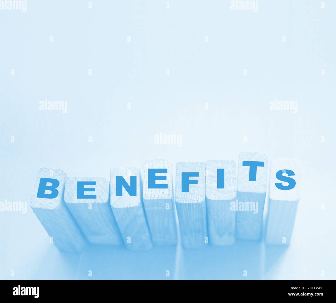 BENEFITS word made with building blocks. Awards self development ...