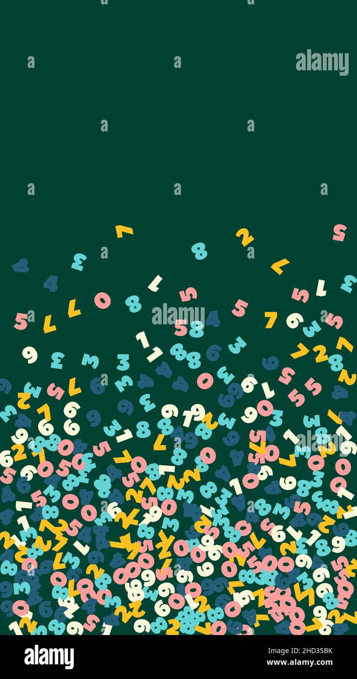 Falling pastel numbers. Math study concept with flying digits. Elegant ...