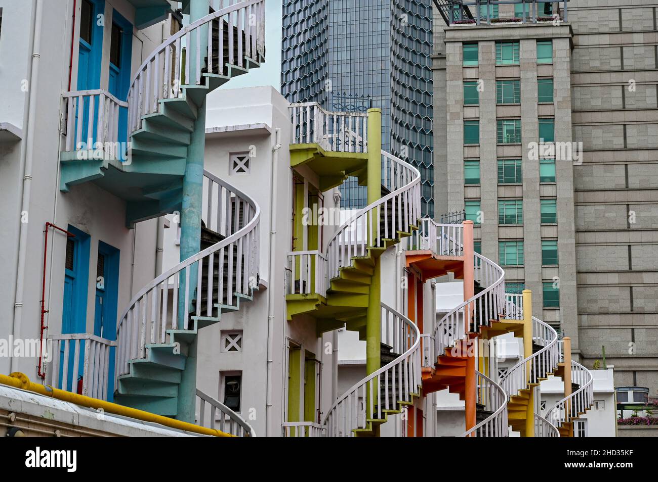 Spiral Staircase in the Back Alley in Singapore Stock Photo - Alamy