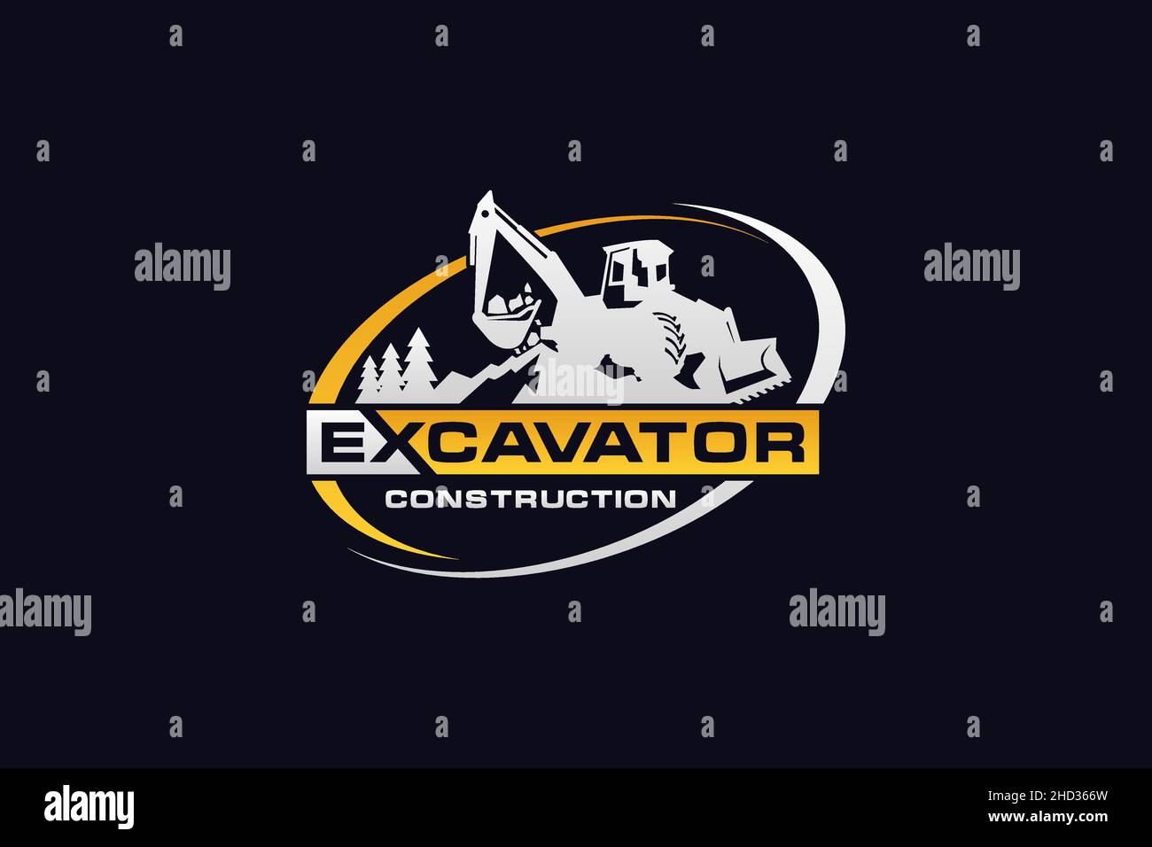 Backhoe logo template vector. Heavy equipment logo vector for ...