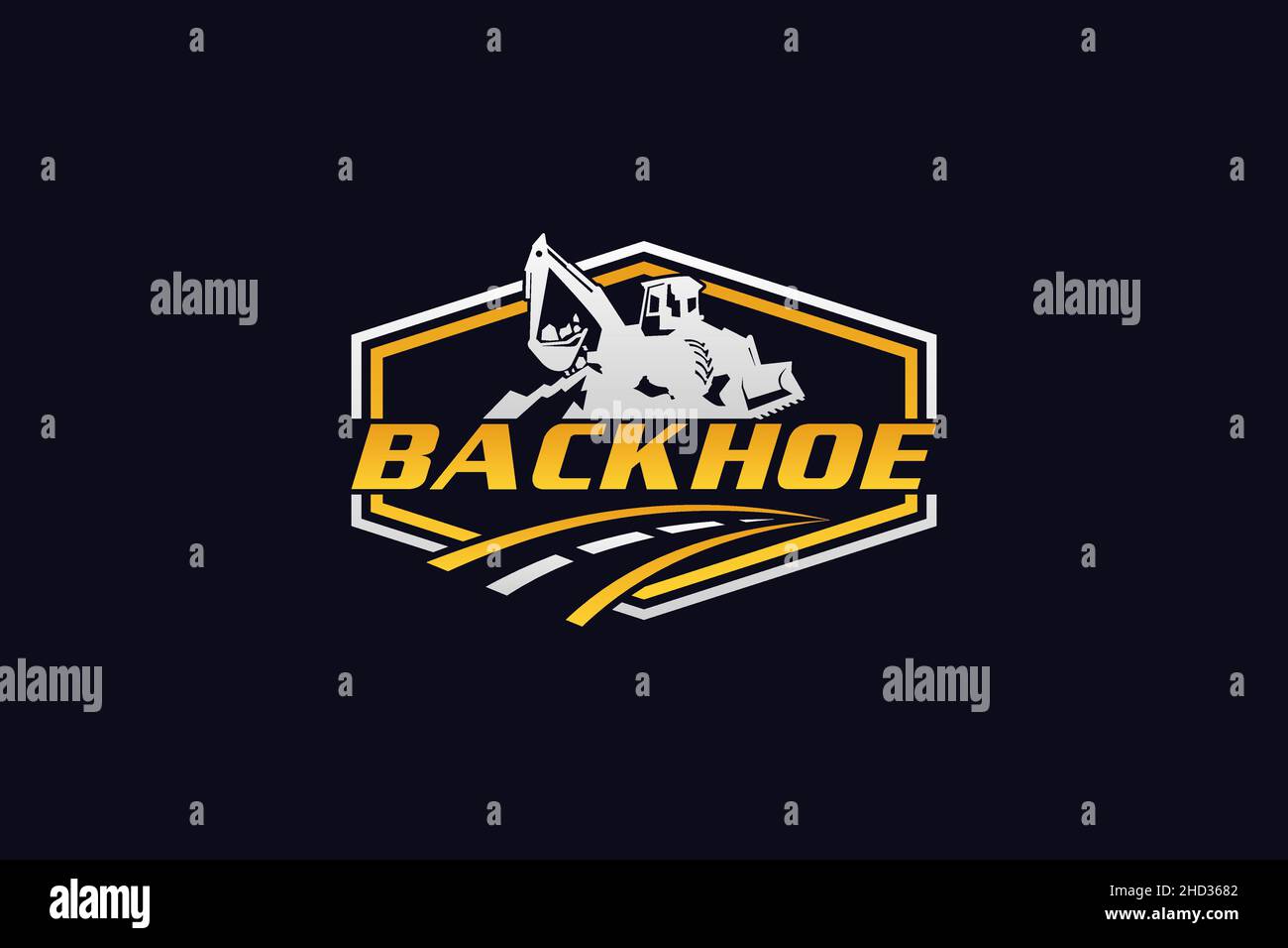 Backhoe logo template vector. Heavy equipment logo vector for ...