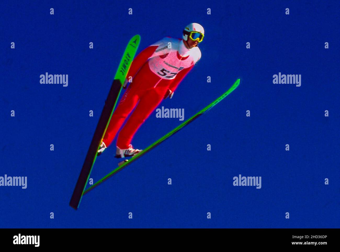 Heinz Kuttin (AUT) competing in the Men's K120 individual ski jumping ...