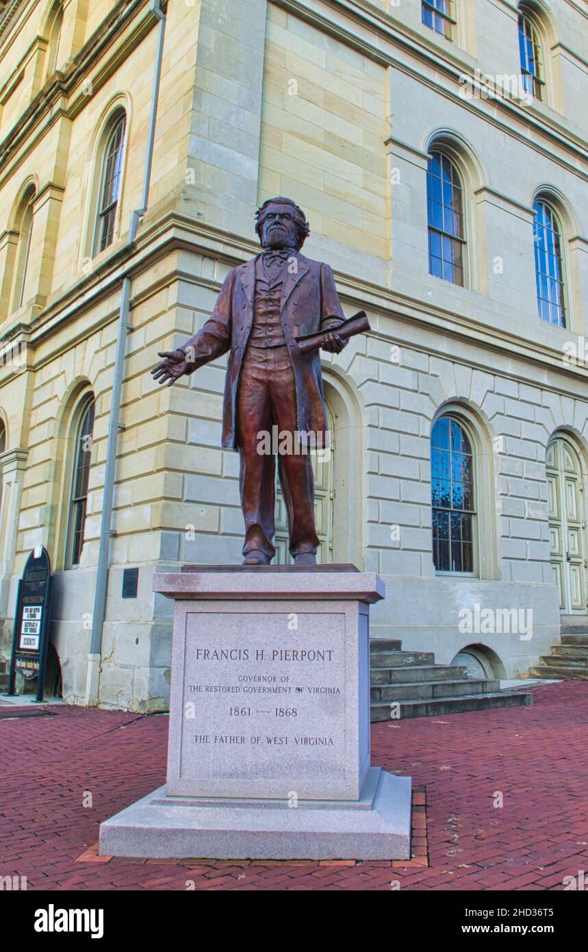 Nine foot tall bronze statue of Gov. Francis Pierpont, “the Father of ...