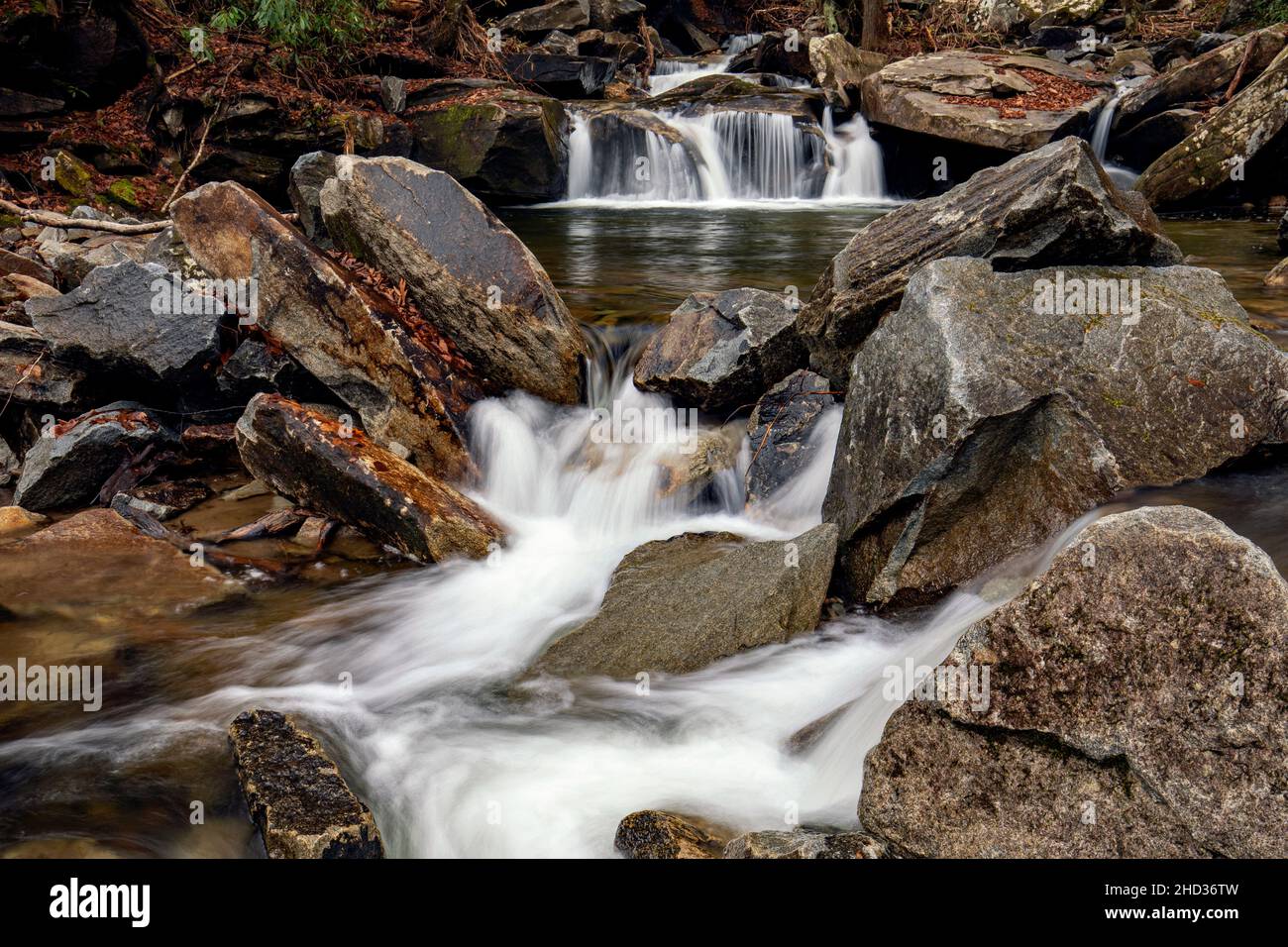 Cascade on Looking Glass Creek - Pisgah National Forest, near Brevard ...