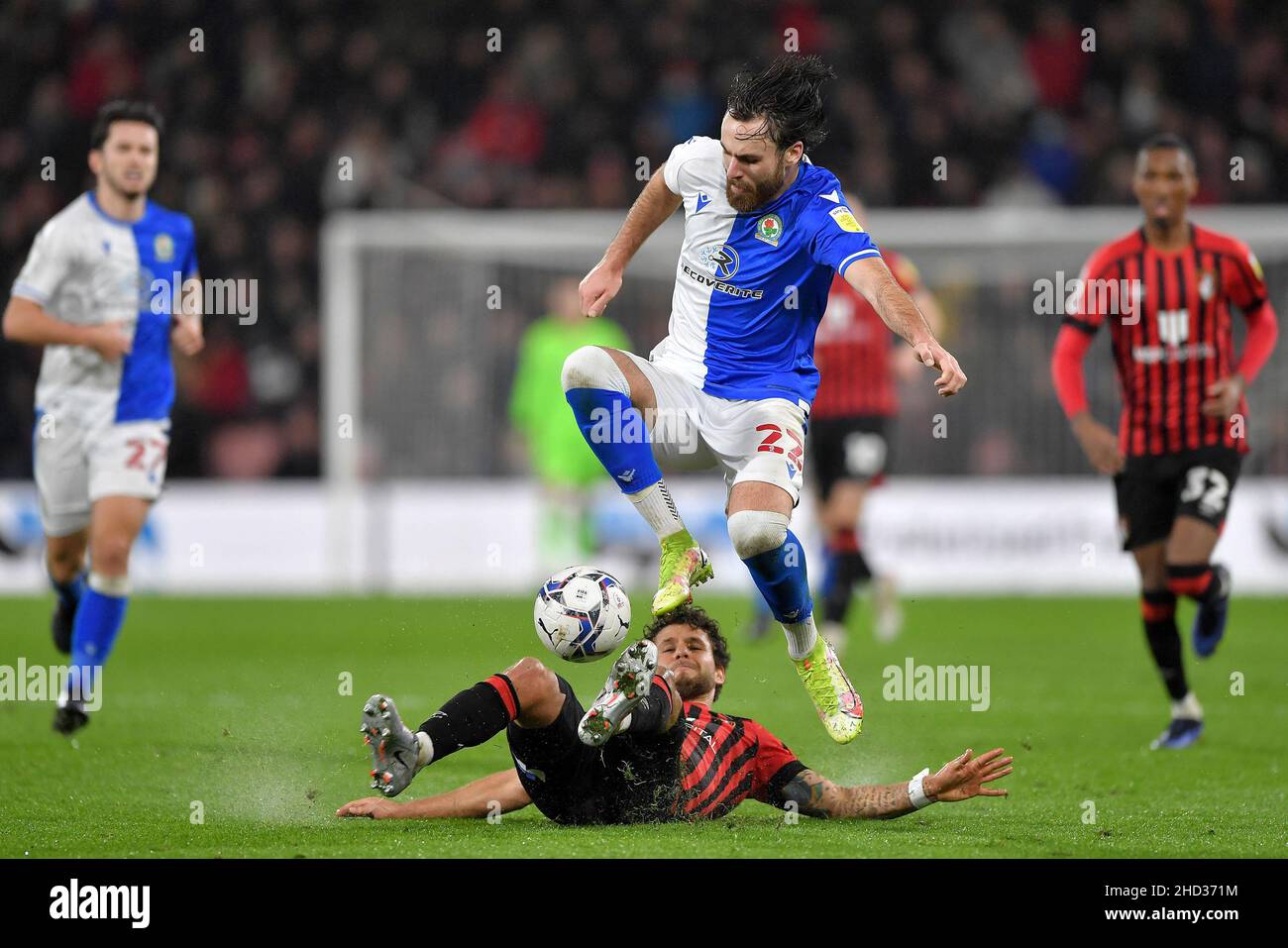 Ben Brereton Diaz of Blackburn Rovers and Emiliano Marcondes of AFC ...