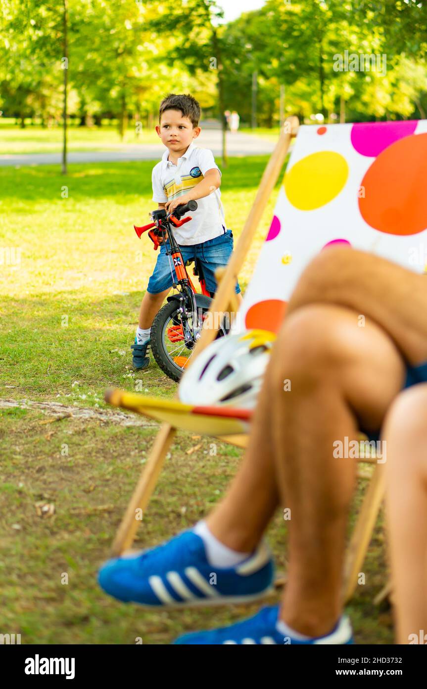 Boy on a bicycle hi-res stock photography and images - Alamy