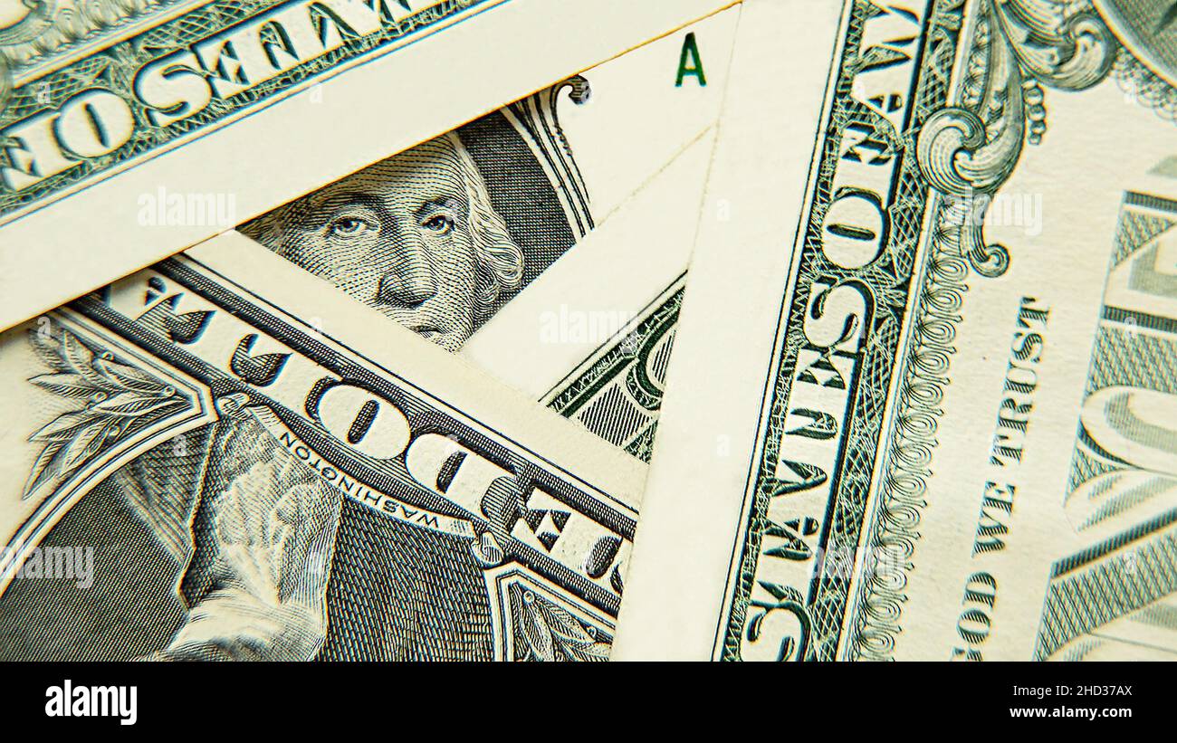 Macro photography. Top view. Money. Finance. Dollars Stock Photo - Alamy