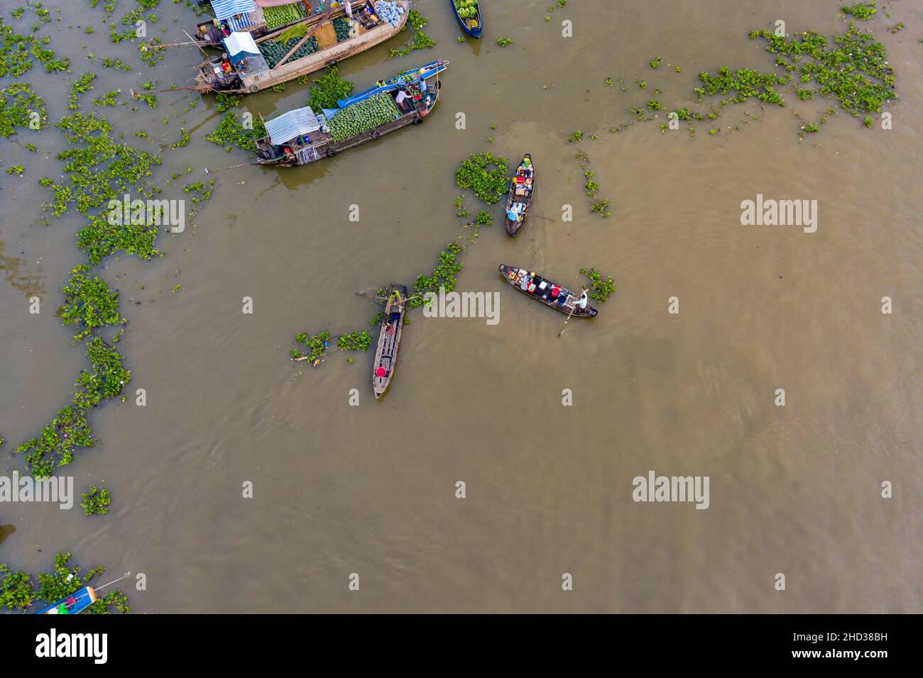 Nga Nam city seen from above in the morning. This is the most typical ...