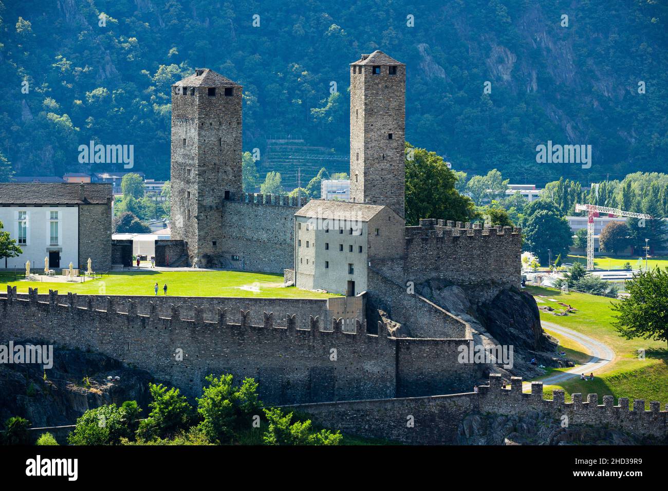 View of antique Castles of Bellinzona, Switzerland Stock Photo - Alamy