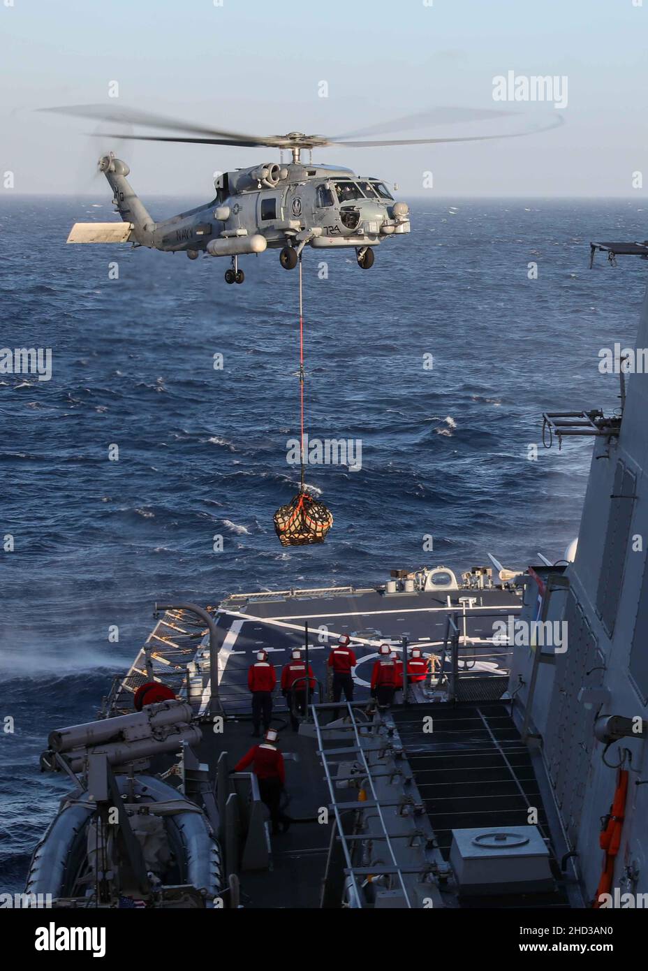 An MH-60R Seahawk helicopter, attached to the Helicopter Maritime ...