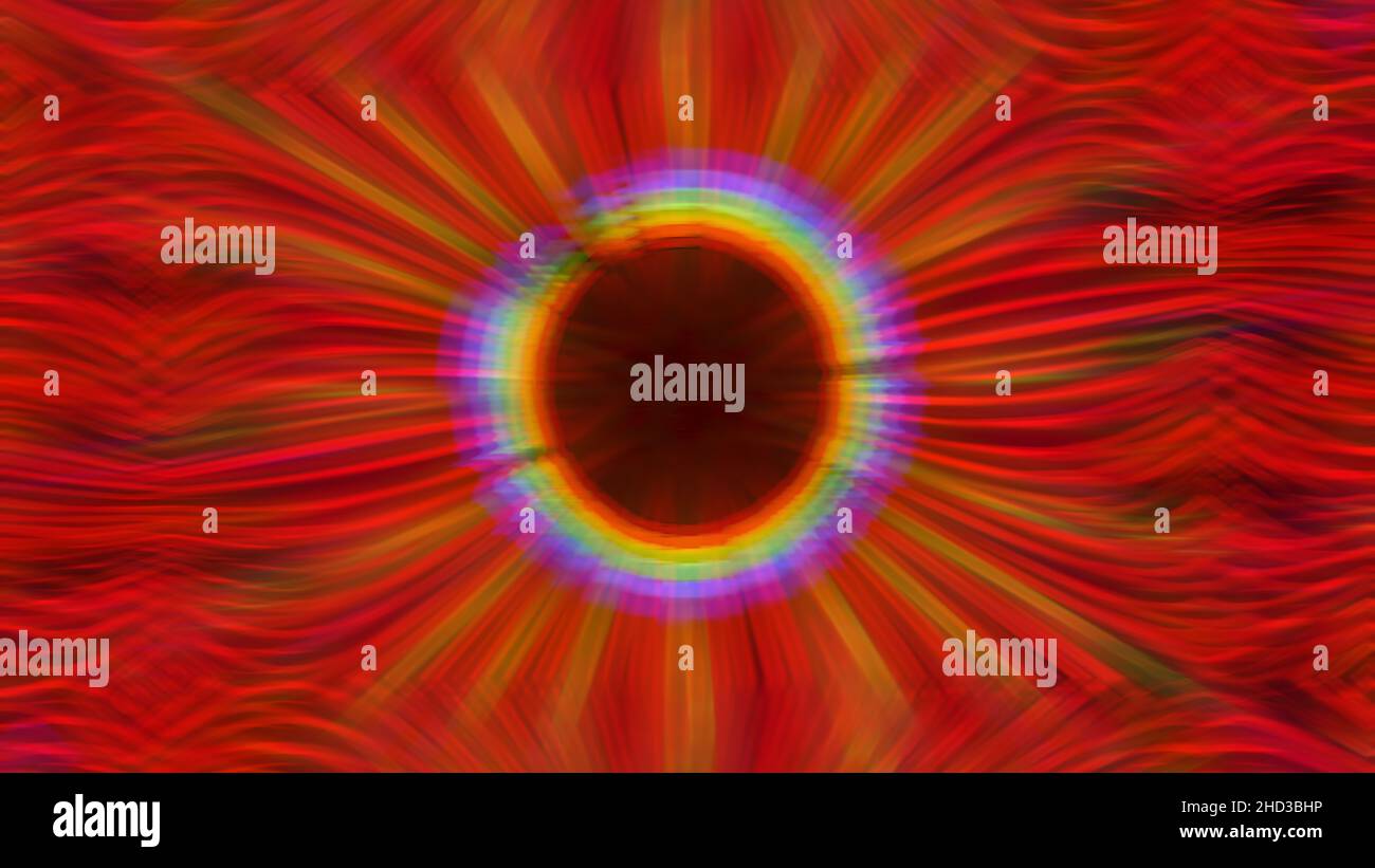 Abstract red background with rainbow circle. Design, art Stock Photo ...