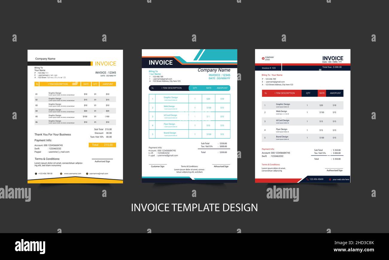 Invoice template hi-res stock photography and images - Alamy