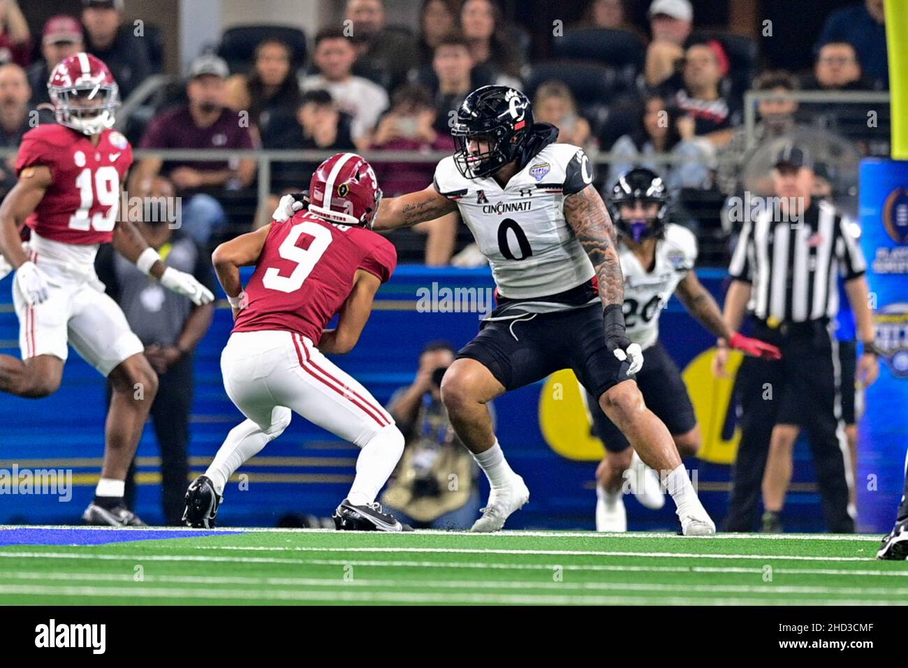 Alabama Crimson Tide quarterback Bryce Young (9) is sacked by ...