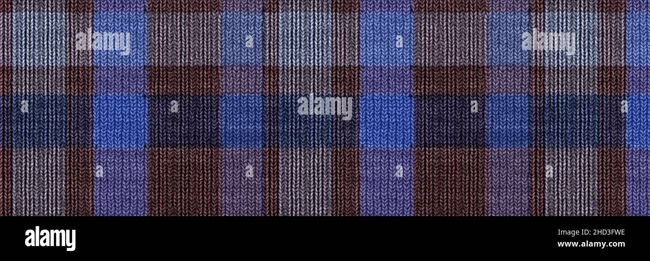 Classic winter tartan knit wool plaid seamless edging border. Retro ...