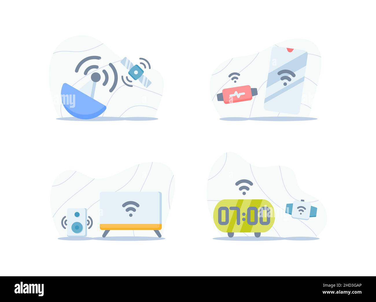 iot internet of things technology simple icon set concept with 4 ...
