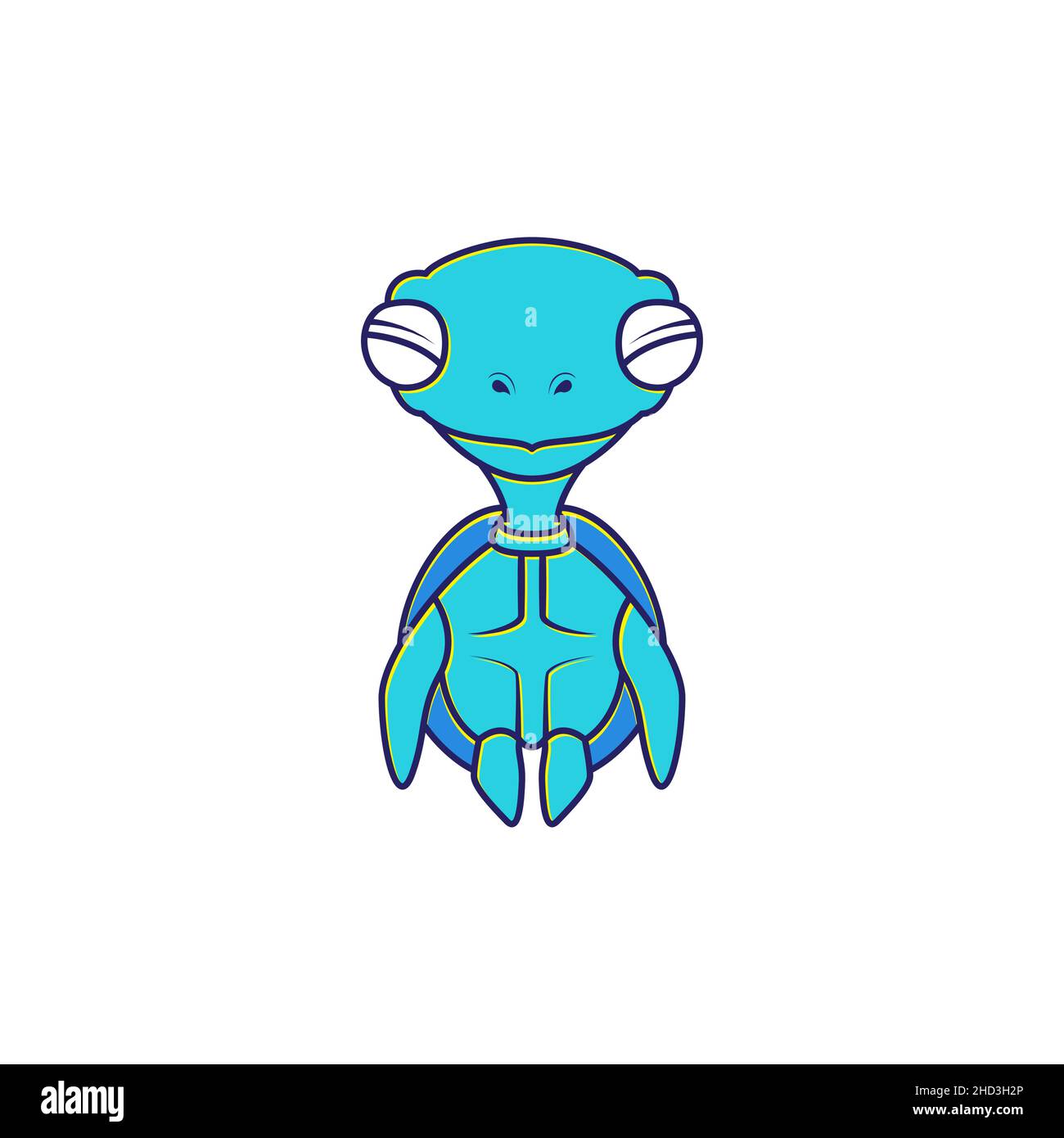 Blue turtle cartoon drawing Cut Out Stock Images & Pictures - Alamy