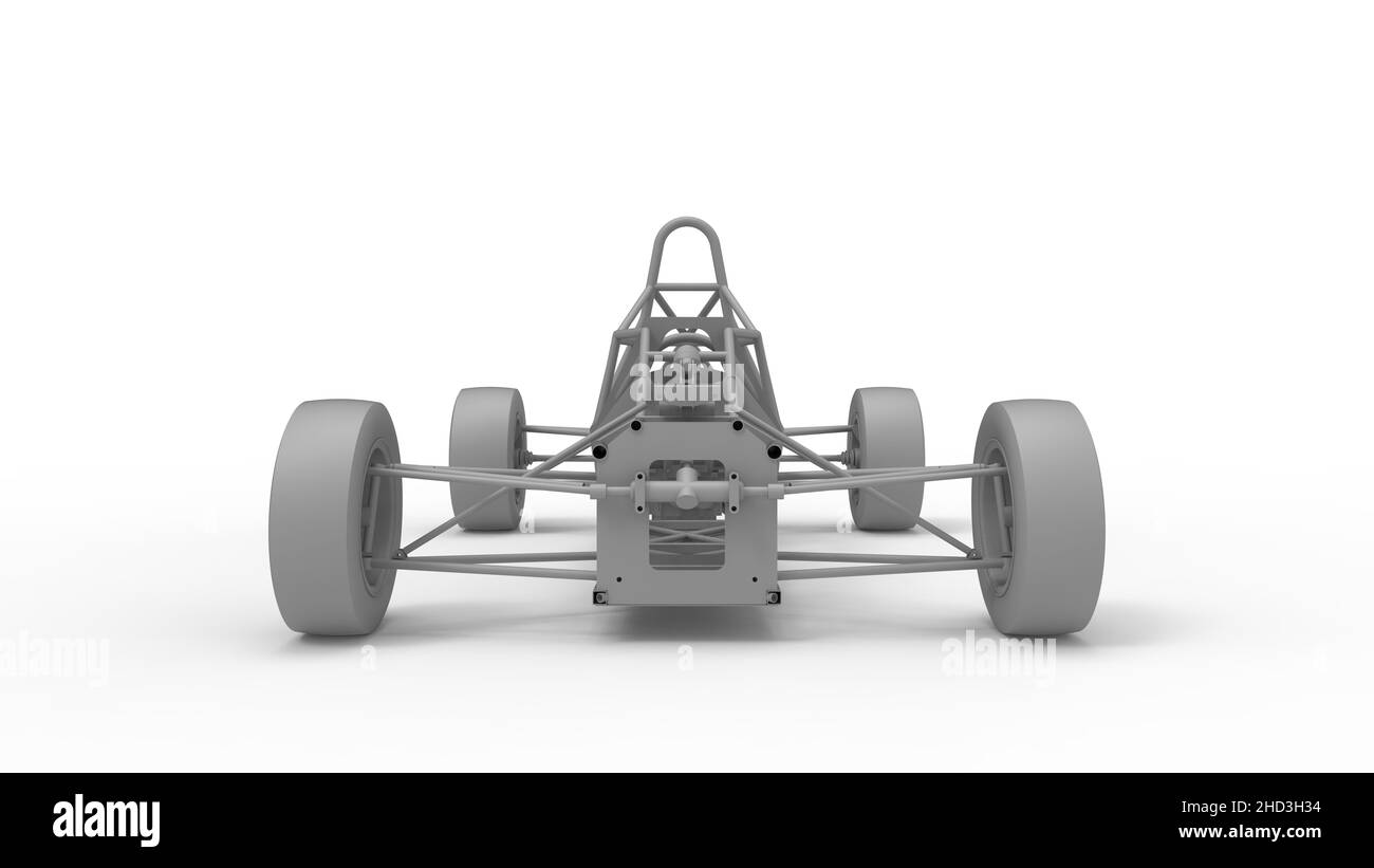 3D rendering of a race car frame chasis made out of tubes and pipes ...