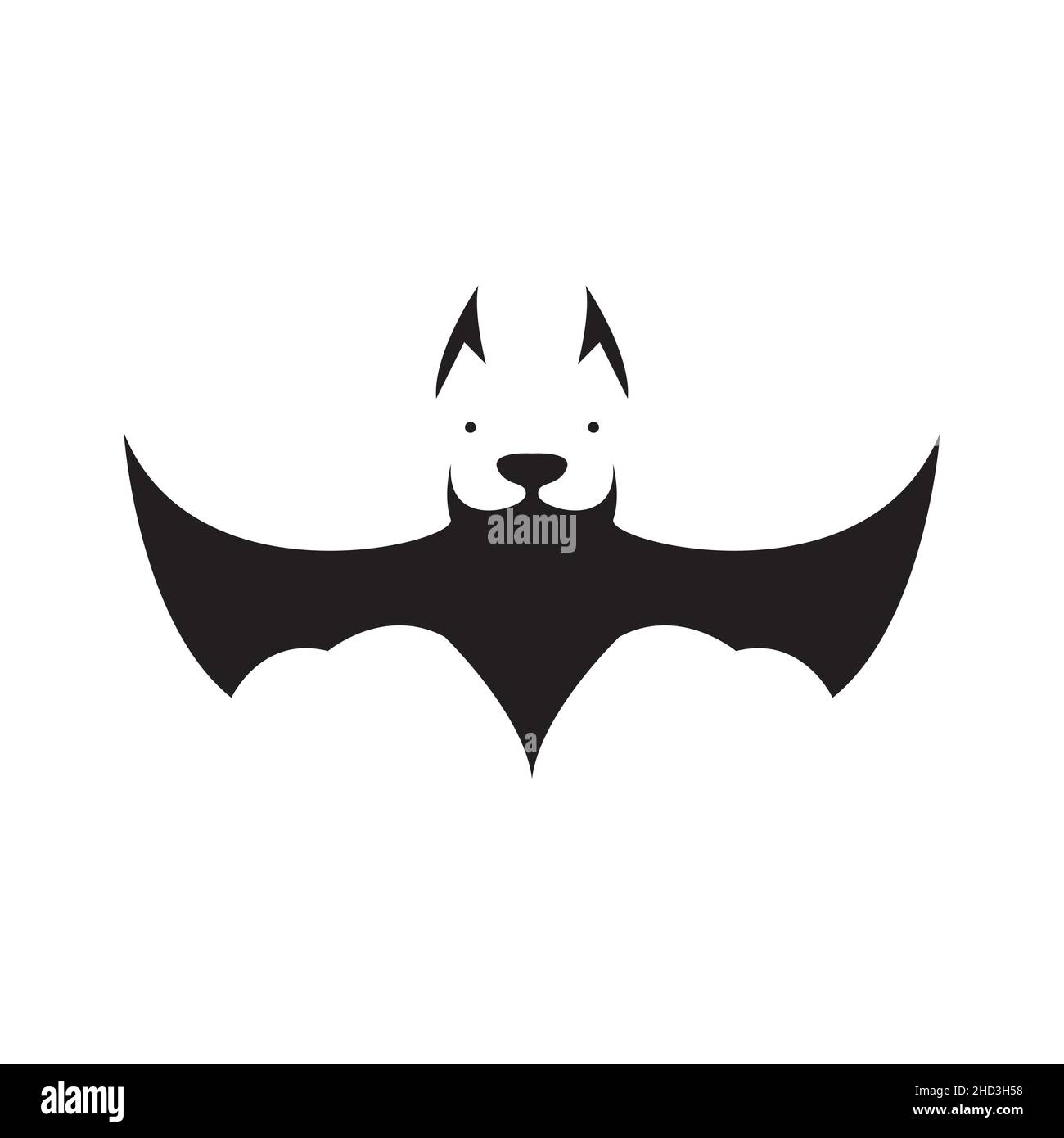 face dog with wings bat logo design vector graphic symbol icon sign ...