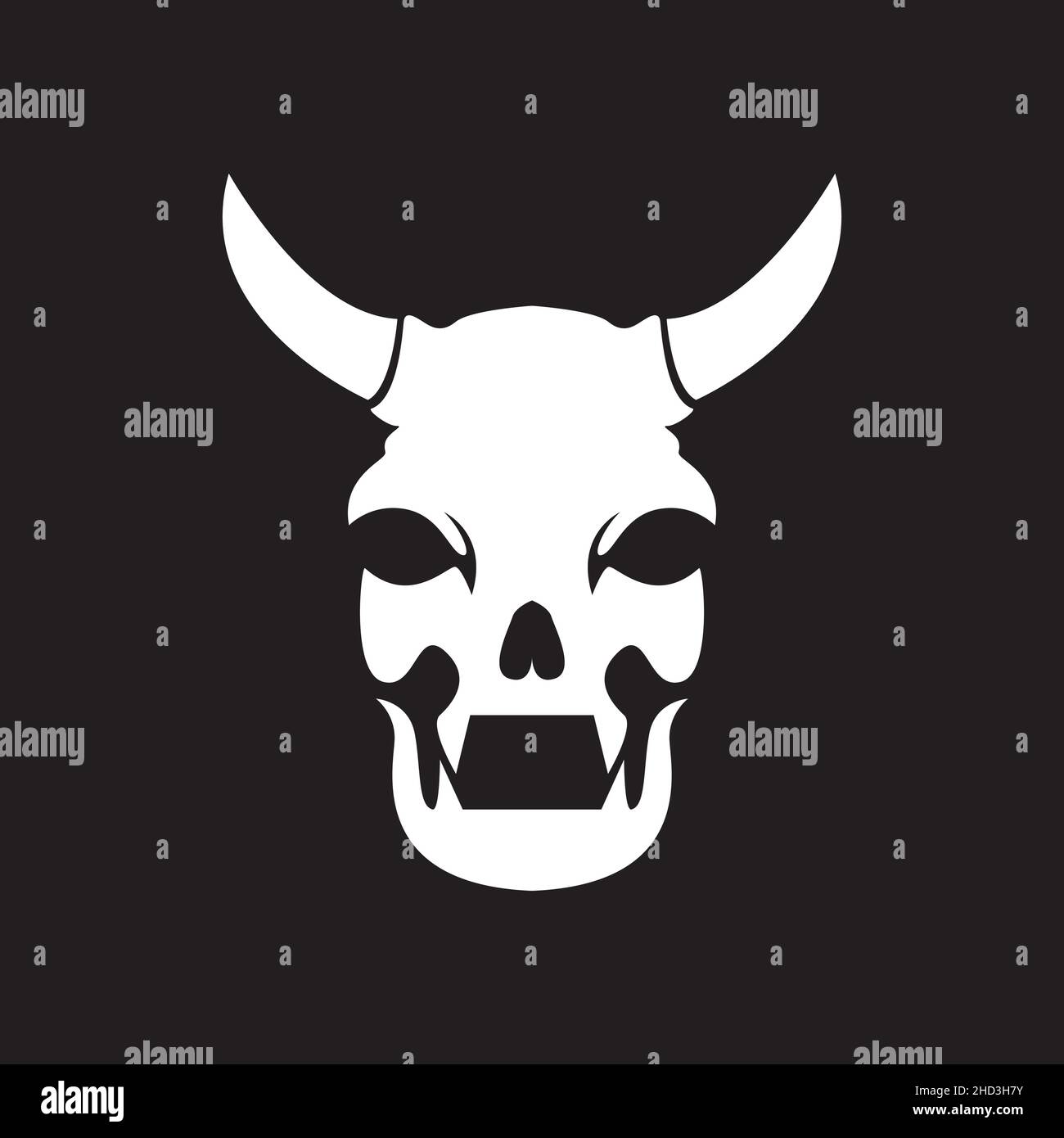 animal skull scare with horn logo design vector graphic symbol icon ...