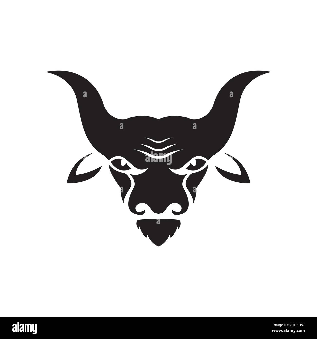 face black strong ox logo design vector graphic symbol icon sign ...