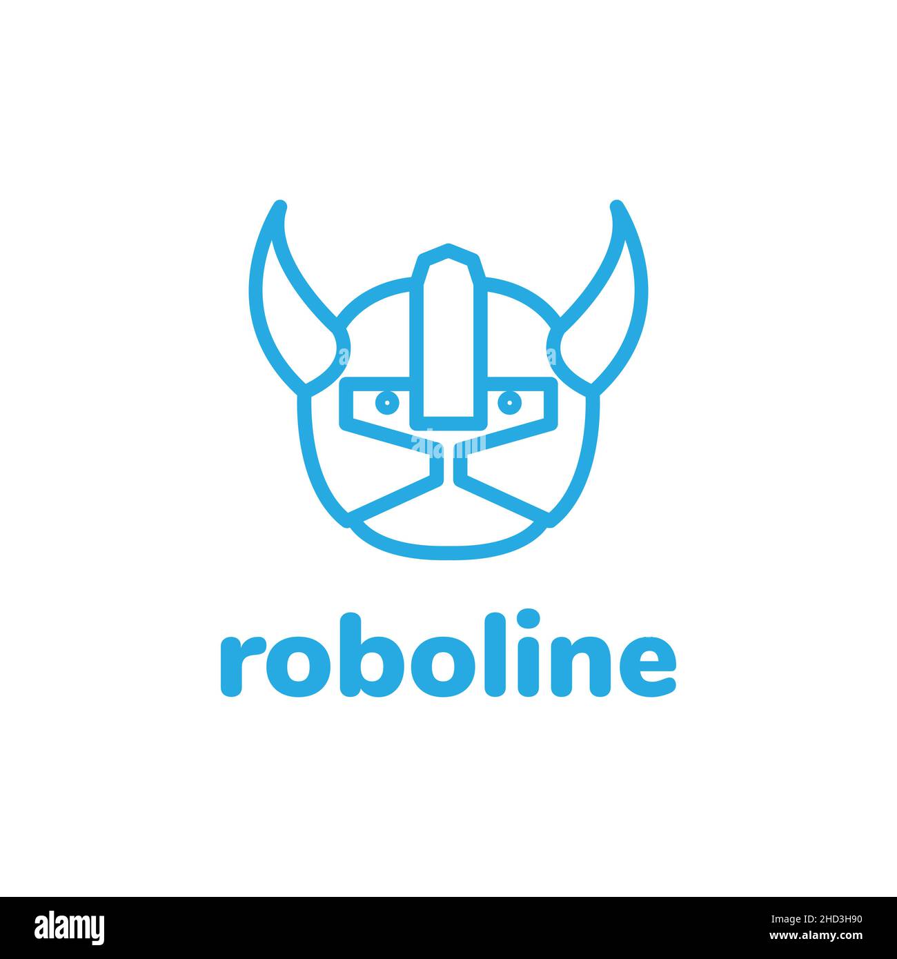 face viking cute robot logo design vector graphic symbol icon sign ...
