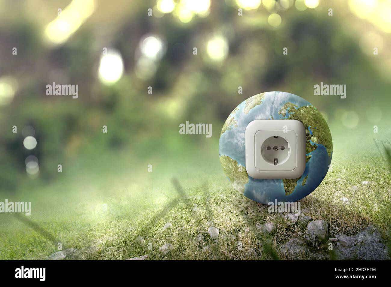 Earth power socket. Green Power Concept Stock Photo - Alamy
