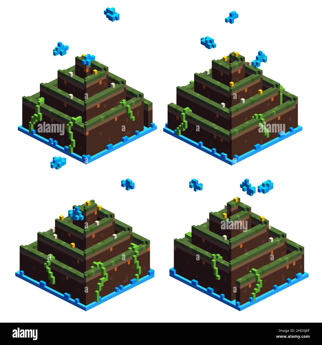 Isometric Land View From 4 Angles 3D Rendering Illustration Stock Photo ...