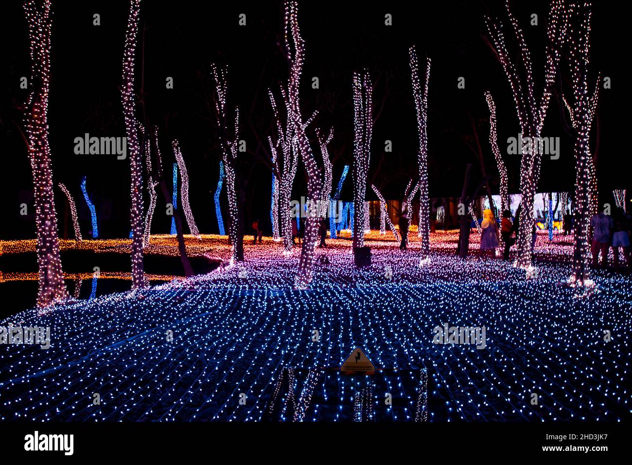 Buddhist tradition light festival in Ratchaburi, Nasatta, Thailand ...