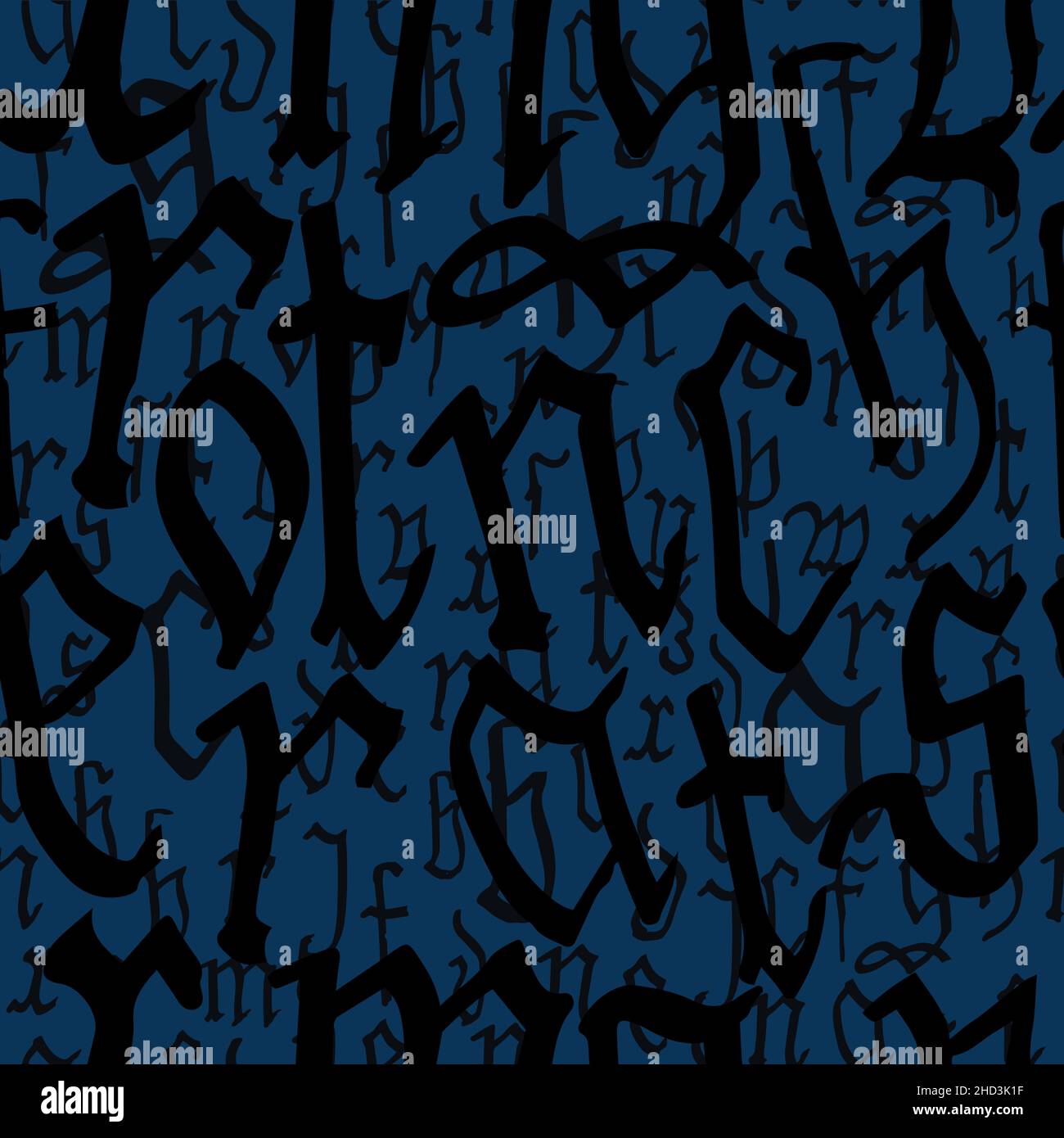 Pattern seamless Gothic style alphabet calligraphy, lettering. European ...
