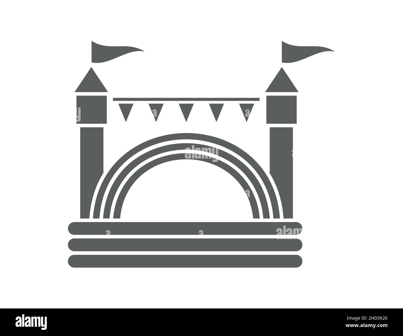 Bouncy inflatable castle. Tower and equipment for child playground ...