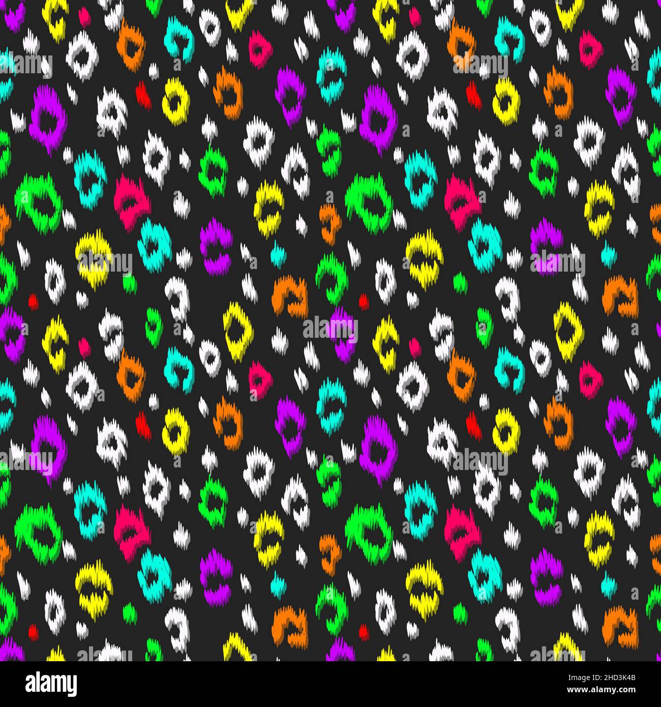 Neon leopard seamless pattern. Bright colored spotted background ...