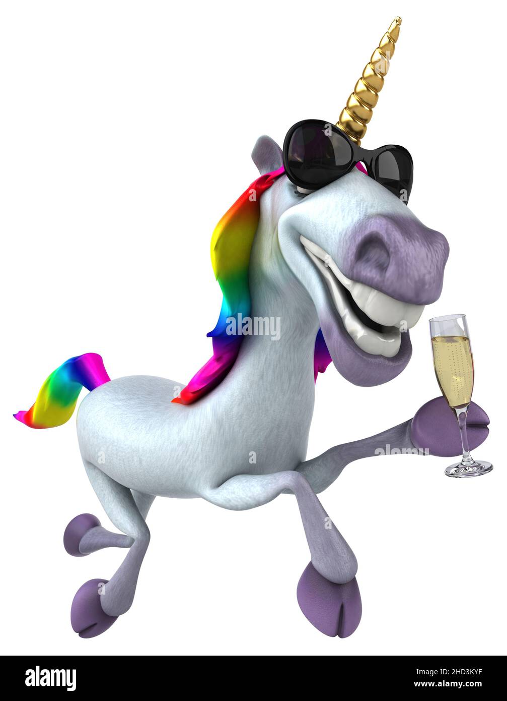 Fun unicorn - 3D Illustration Stock Photo - Alamy